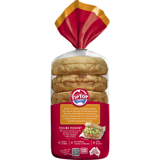 100118 Merge Tip top Multigrain English Muffins 6 Pack 400g X153 ...