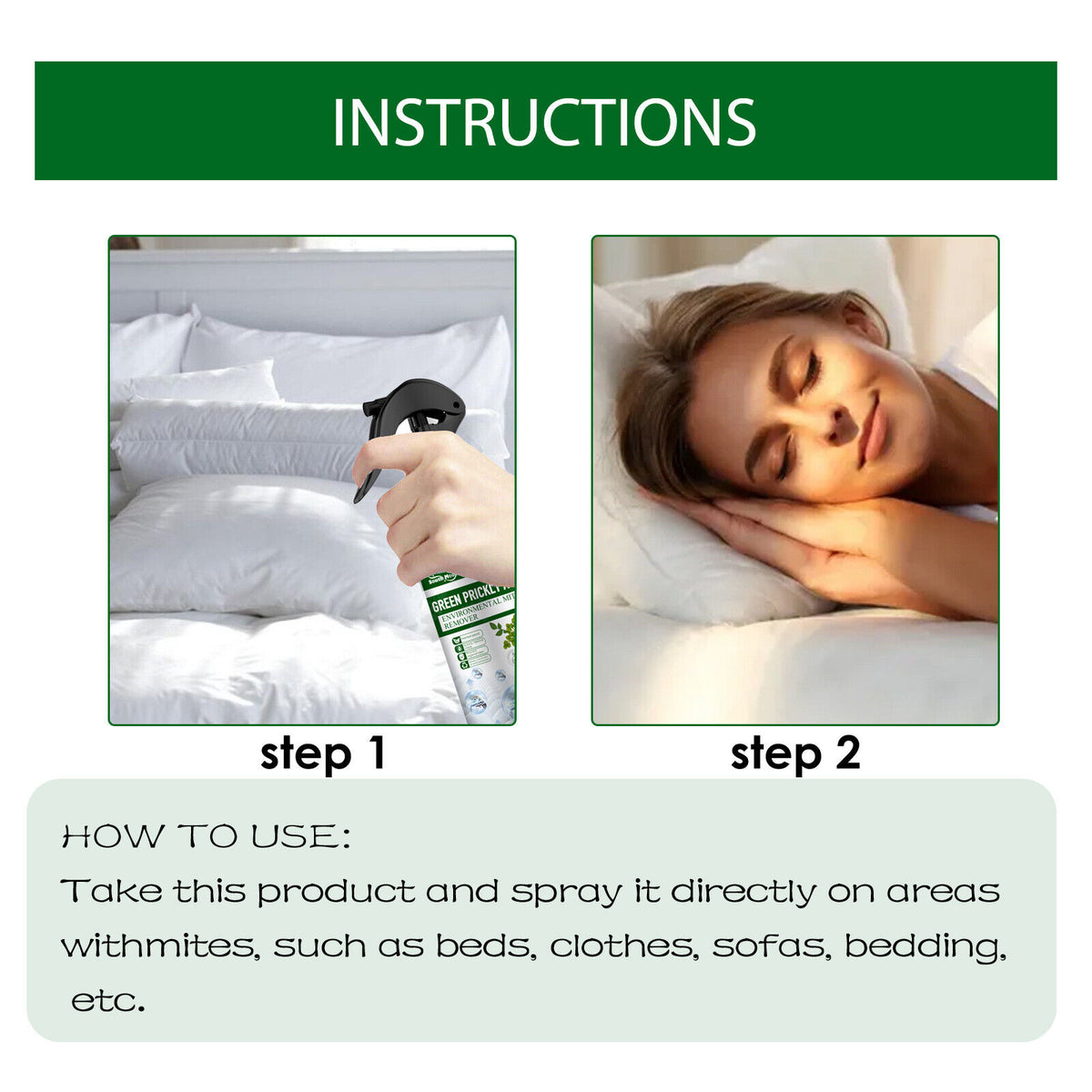 3301 Merge 1 Bottle Mite Killer Spray Natural Bed Bug And Dust Mite Sp ...